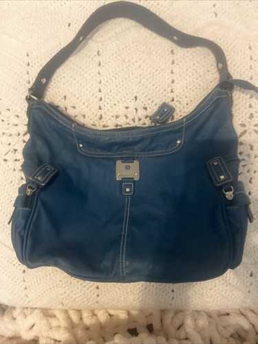 Rossetti Blue Faux Leather Vegan Hobo Bag Large Shoulder Strap Hand Bag ...