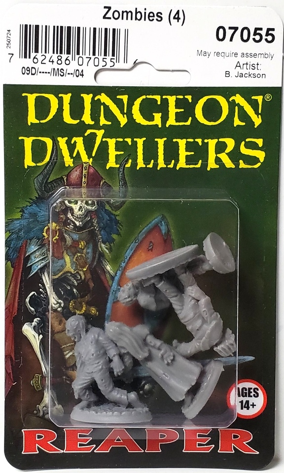 ZOMBIES Reaper Miniatures Bones USA Dungeon Dwellers REM07055 D&D | eBay
