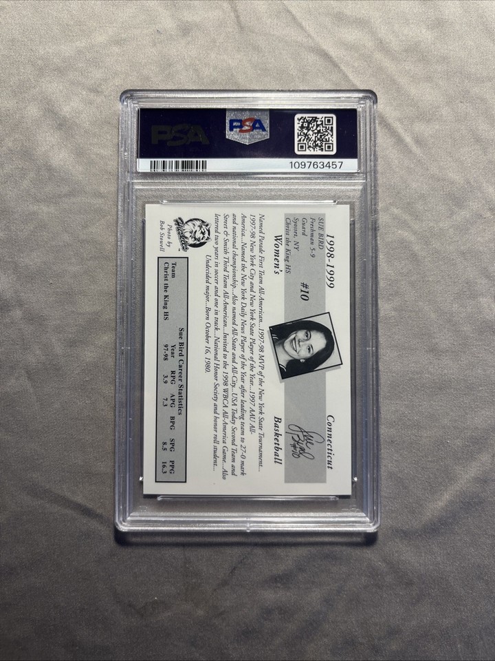 1998 Connecticut Women First Union Sue Bird PSA 10 Pop 4 Rare Rookie RC ...