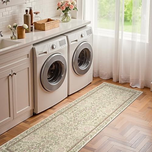 Floral Runner Rugs 2x6, Washable Kitchen Runners Non-Slip Ultra-Thin ...