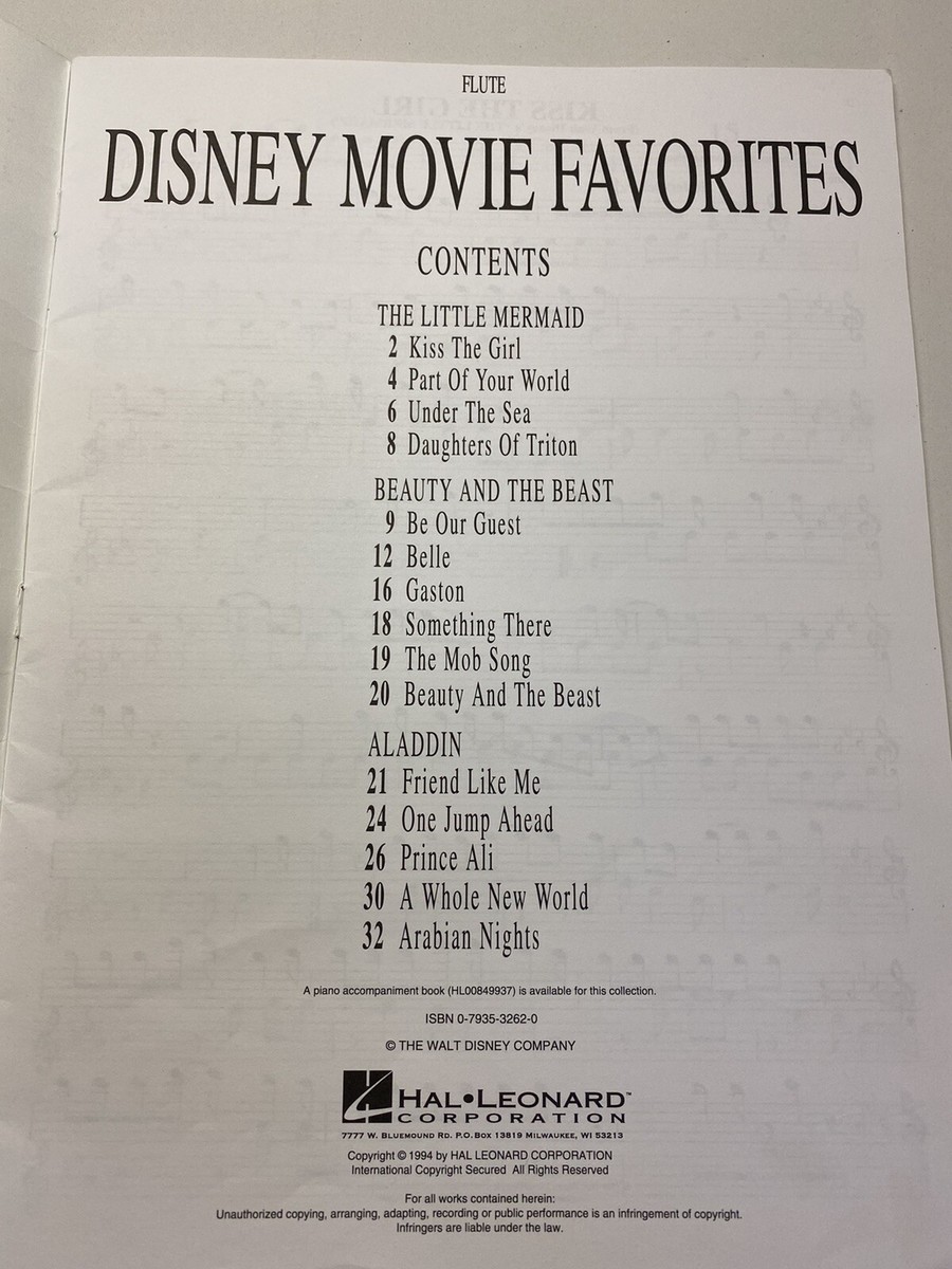 Flute Sheet Music Disney Kiss The Girl