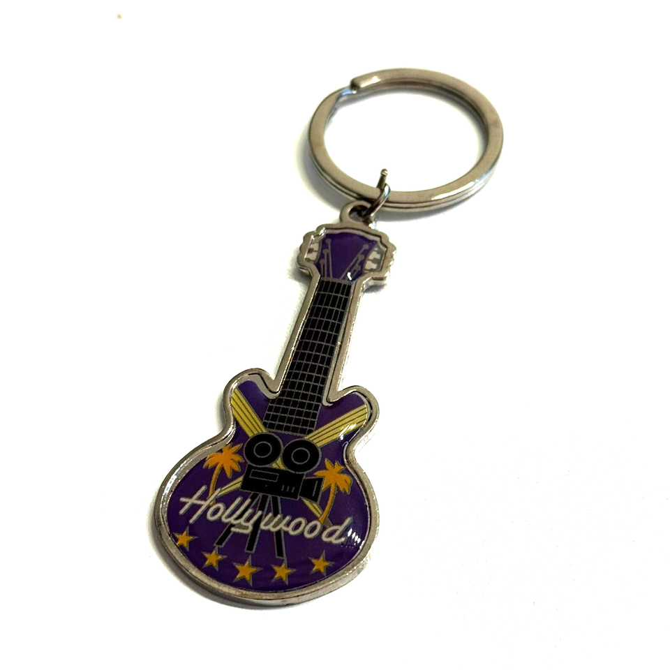 Hollywood Guitar Metal Keychain Key Ring | eBay