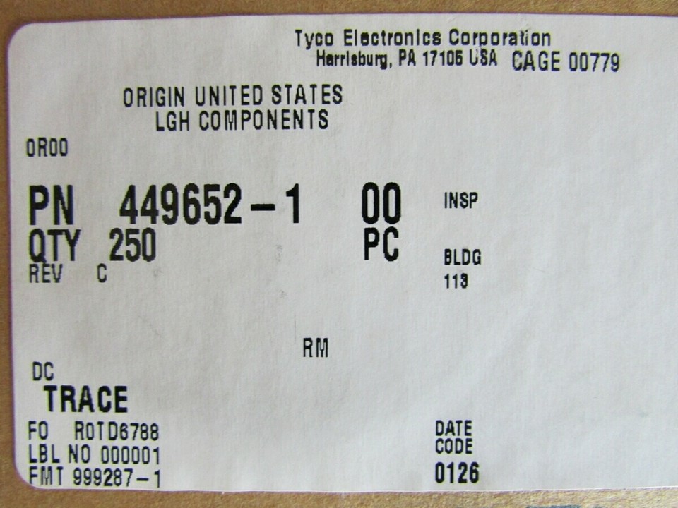 5 Tyco Amp Red 6 Position LGH High Voltage Circular Connectors 449652-1 ...