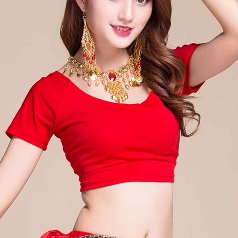 Belly Dance Yoga Top Soft Stretchy Cotton Midriff Dancing Wear Bra Top ...
