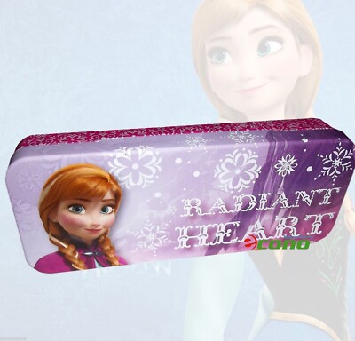 Disney Frozen Anna Tin Pencil Case school supply 8" x 3" x 1.25" Pencil ...