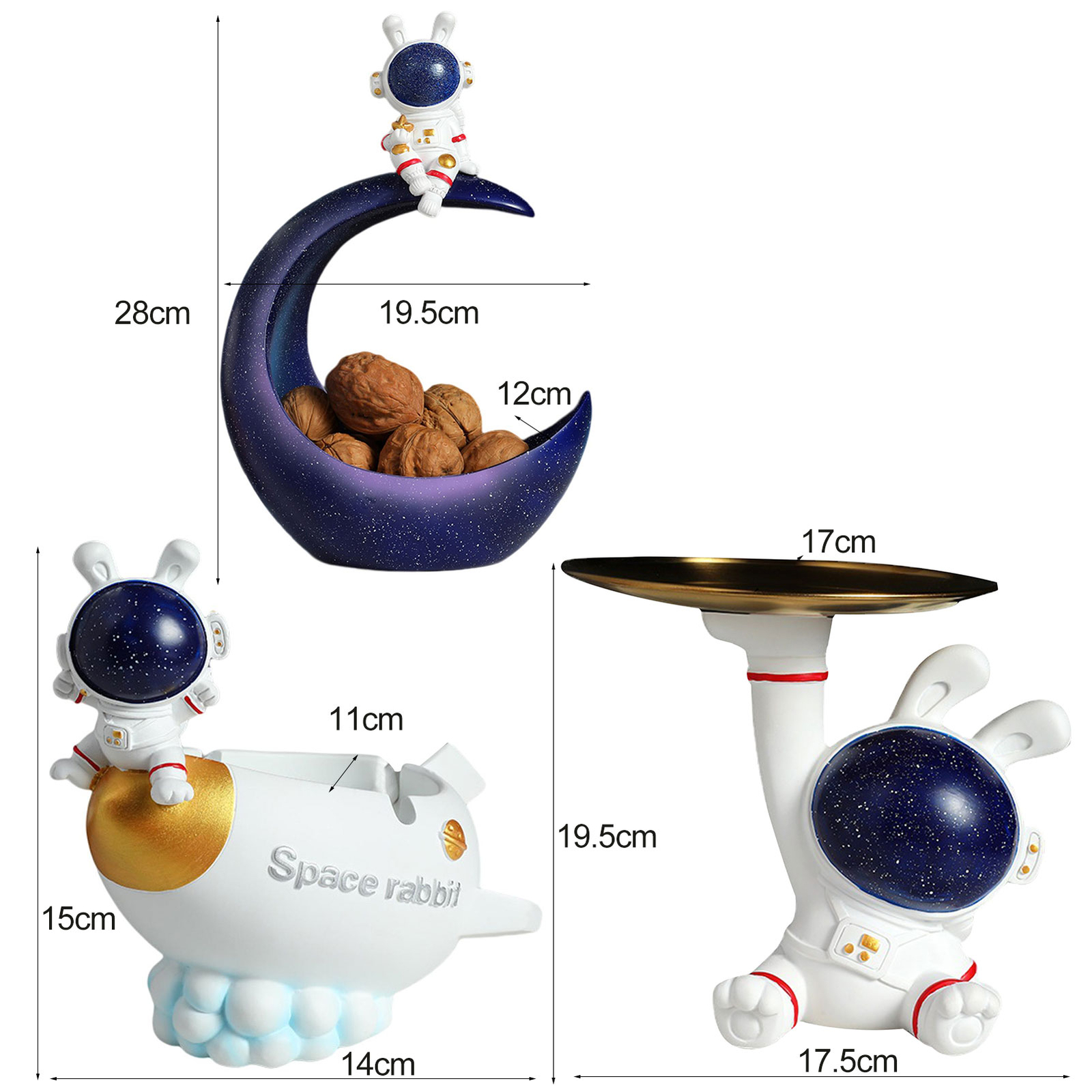 Spaceman Rabbit Decor Cute Gifts Astronaut Bunny Rocket Shaped Ashtray ...