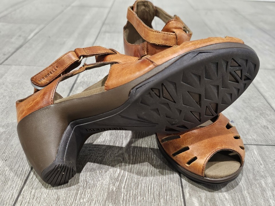 MERRELL Women Evera Shift Cycling Tan Leather Sandals 7.5M | eBay