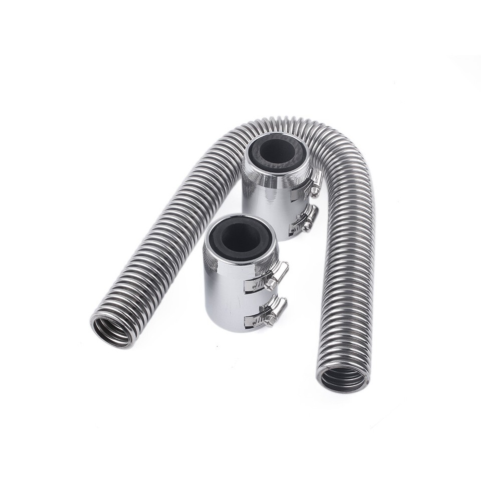 Universal 24” Stainless Steel Radiator Flexible Coolant Water Hose Kit ...