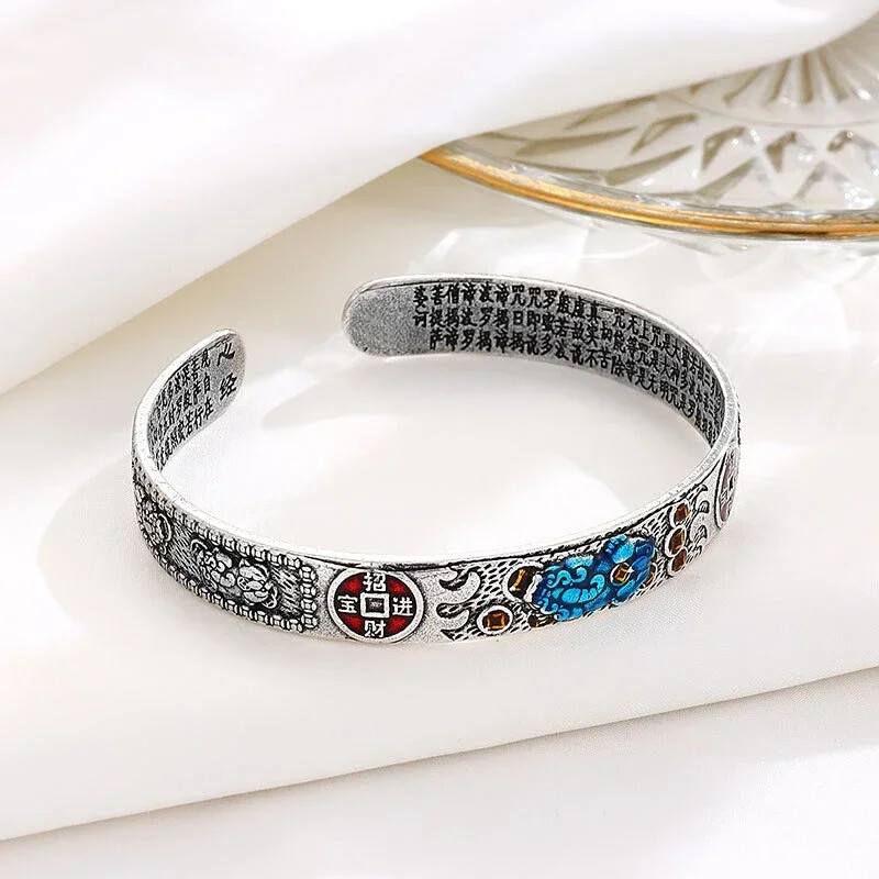 Colorful Enamel Pixiu Men Bracelet Charm Chinese Style Bangles for ...