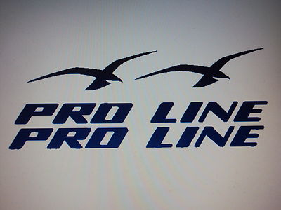 2 PROLINE BOAT DECALS 30 inch set Marine Vinyl black set pro line ...
