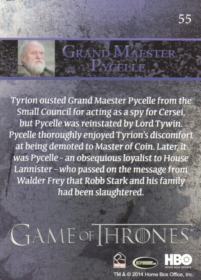 2014 Rittenhouse Game of Thrones Season 3 #55 Grand Maester Pycelle | eBay