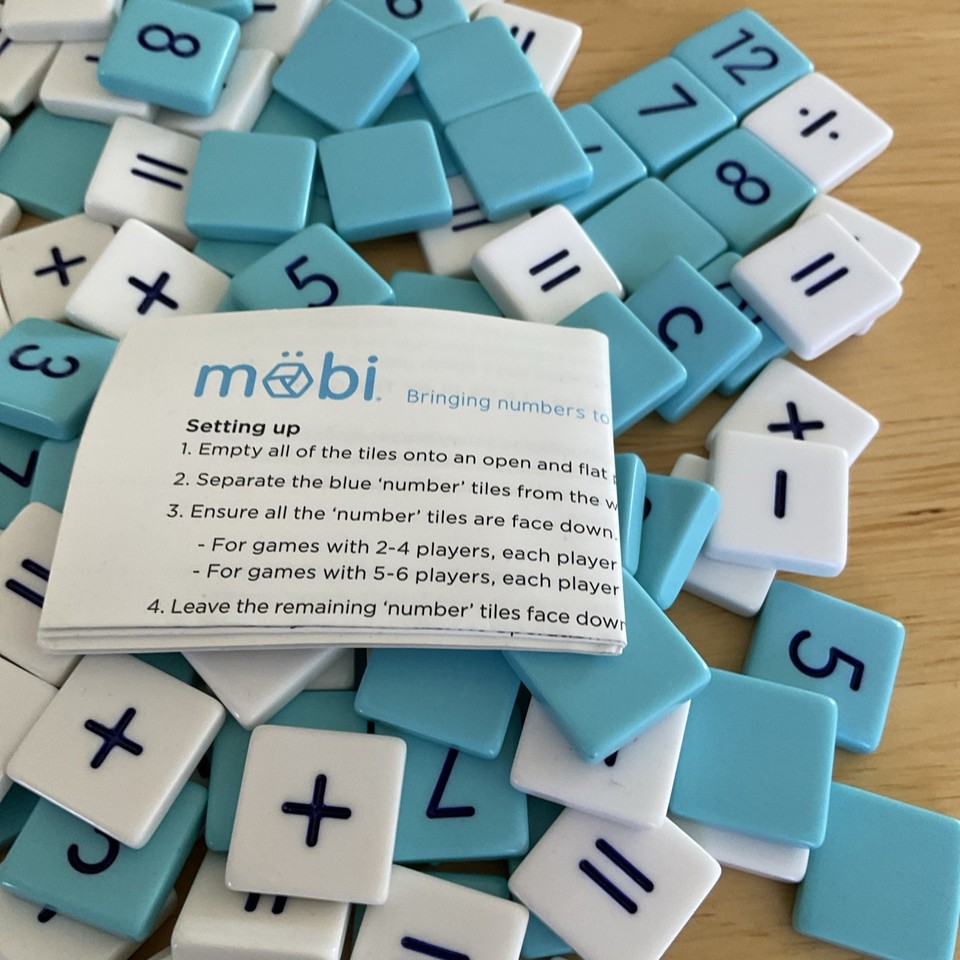 Mobi The Numerical Tile Game Math Game In A Blue Whale Pouch W/ Tiles ...