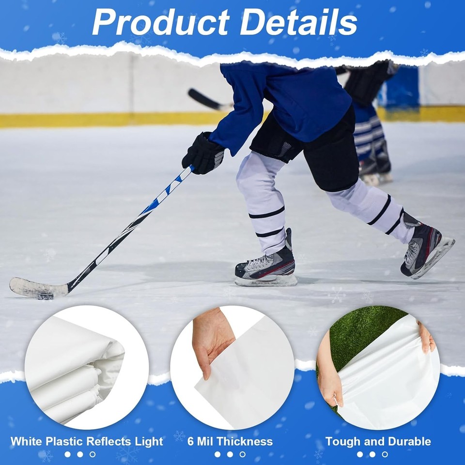 White Ice Rink Liner 6 Mil Skating for Backyard 25 x 25 ft, white | eBay