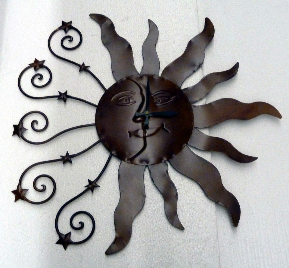 ORNATE 23" SUN CLOCK WITH TWO SETS OF RAYS | eBay