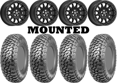 Kit 4 Maxxis RAZR XT Tires 32x10-15 on Valor V09 Beadlock Matte Black ...