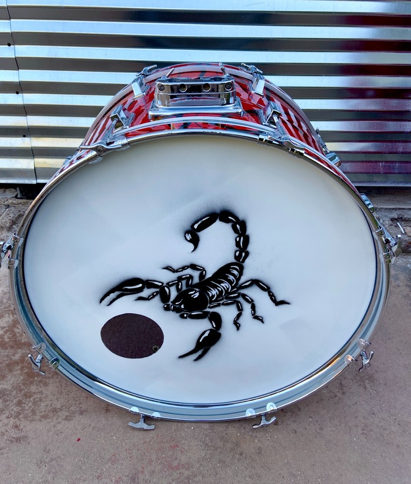 Vintage Rogers Drum Kit '83 - Custom Painted Scorpion Kick Head - | eBay