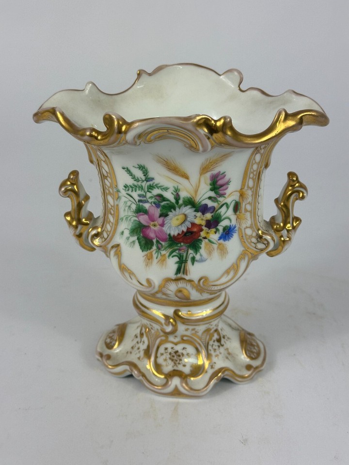 Antike Porzellan Vase KPM Blumen Malerei Prunk Goldrand Rokoko ...