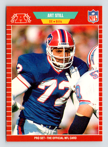 1989 Pro Set Card, #30 Art Still, Buffalo Bills, College Football Hall ...