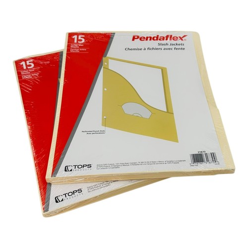 30 Count Pendaflex Slash Jackets 3-Hole Punched Letter Size Manila ...