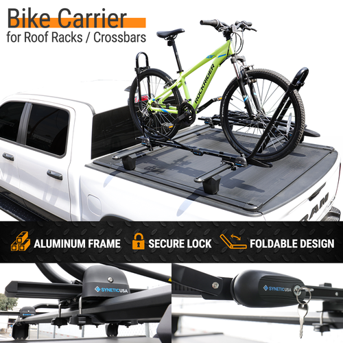 Bicycle Carrier for Roof Top or Truck bed Crossbar, Easy to Install, 1 ...