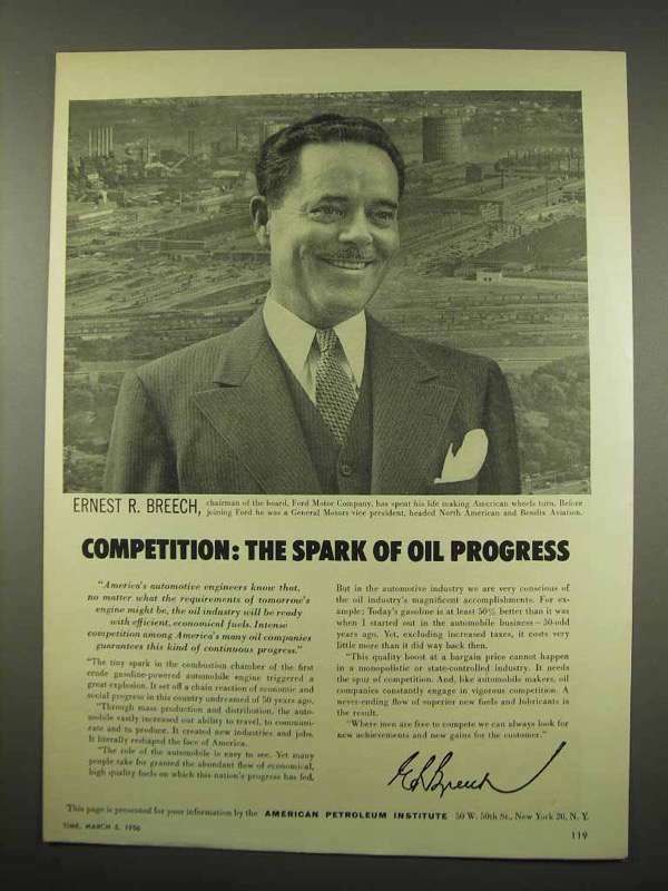 1956 American Petroleum Institute Ad - Ernest R. Breech | eBay