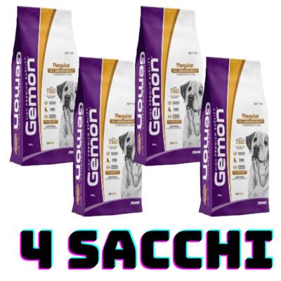 4 SACCHI da 20 KG Monge GEMON REGULAR AGRARIE BREEDERS Crocchette per cane Pollo | eBay