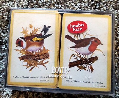 Vintage HOYLE Jumbo Face Playing Cards - Birds - 2 DECKS - Plastic ...