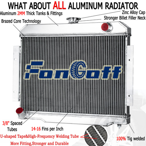 3 ROW Aluminum Radiator Fits 1972-1985 Jeep CJ Series CJ5/CJ6/CJ7 L6 V8 ...