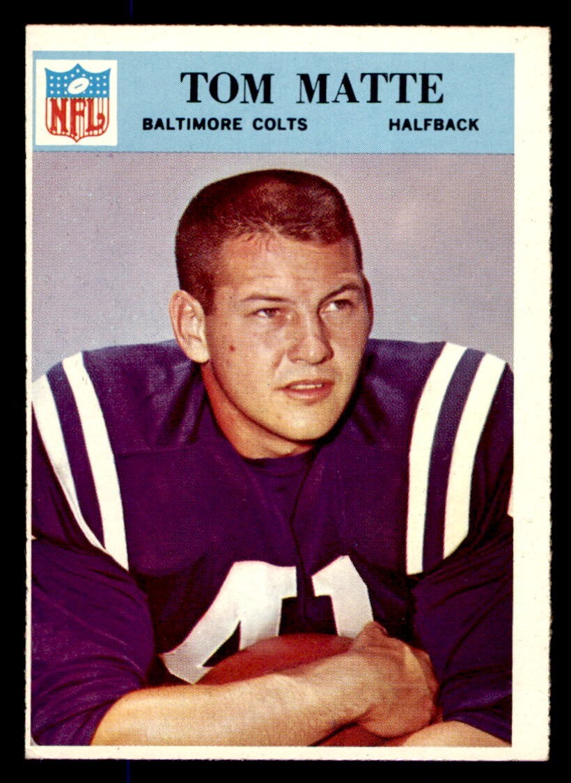 1966 Philadelphia Football #19 Tom Matte EX *d2 | eBay