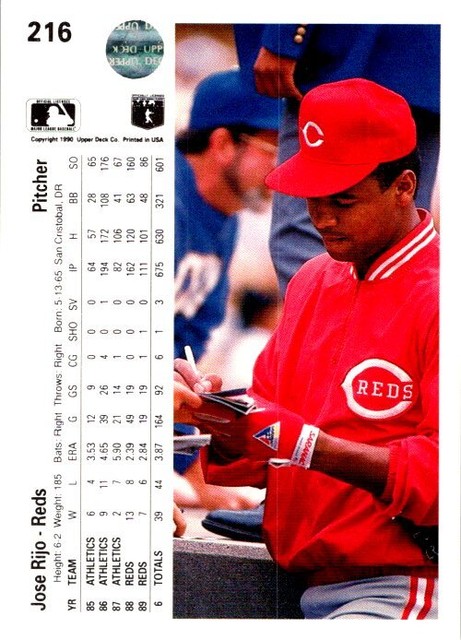 1990 Upper Deck - #216 Jose Rijo for sale online | eBay
