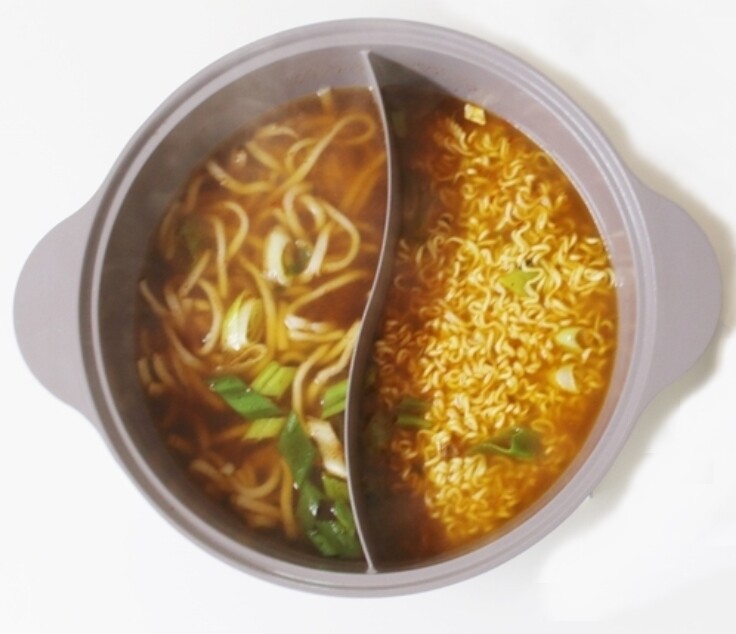 Half & Half Ceramic Coating Pot Jeongol Ramen Ramyun Shabu Noodle ...