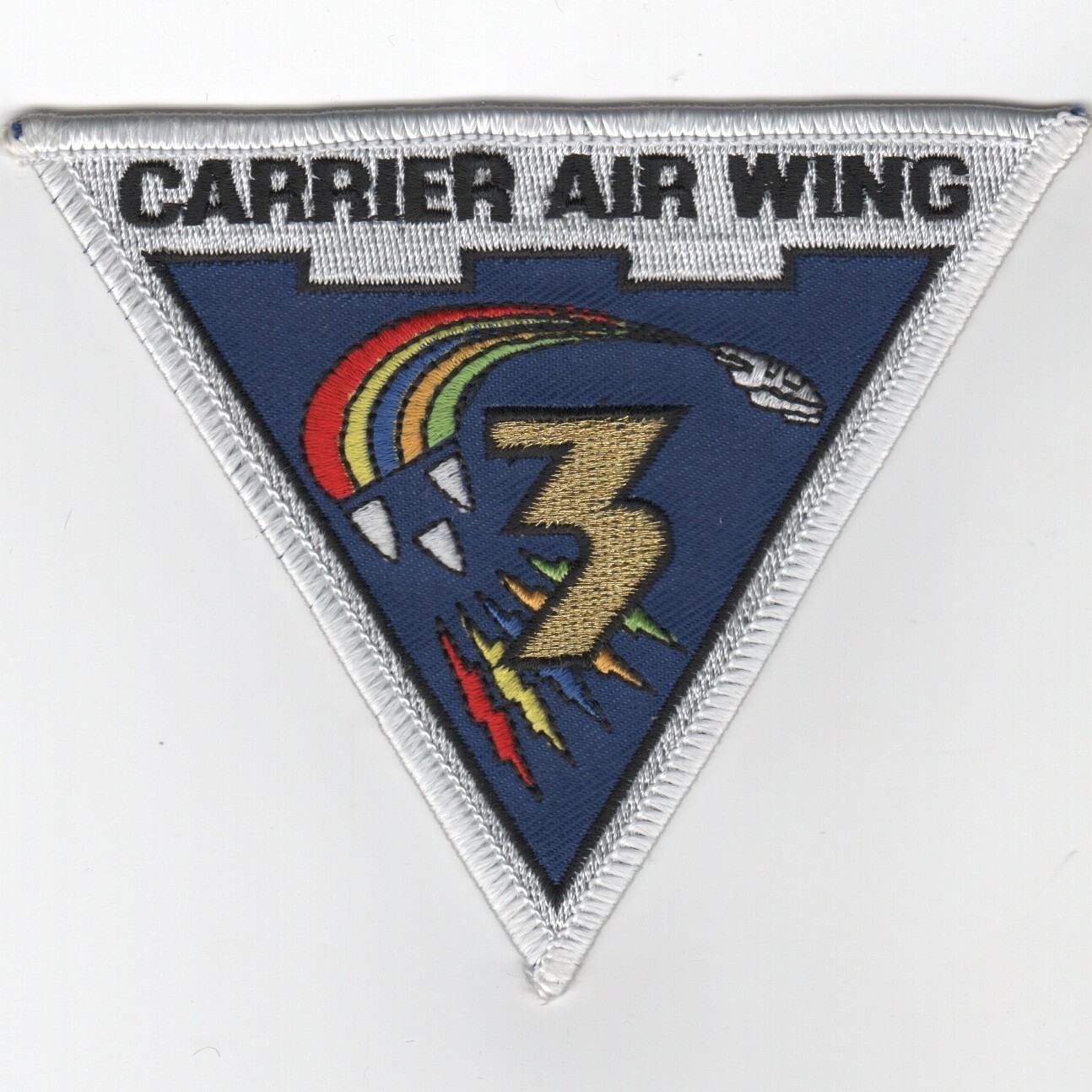 NAVY CVW-3 CARRIER AIR WING WHITE BORDER EMBROIDERED PATCH | eBay