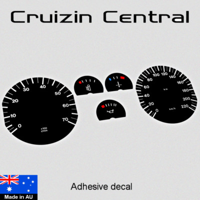 Plastic BLACK DECALS for Ford Escort RS2000 gauge speedo tacho sticker ...