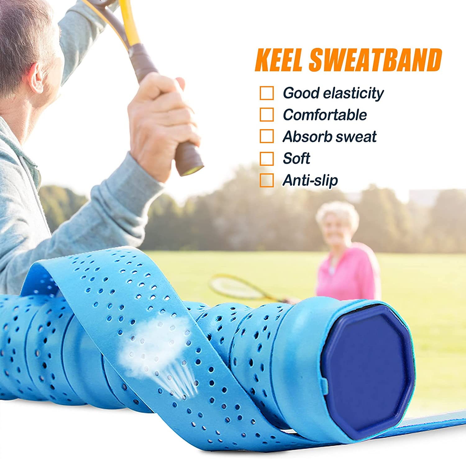 Tennis Racquet Grips, 6 Pack Badminton Racket Grip anti Slip Perforated ...