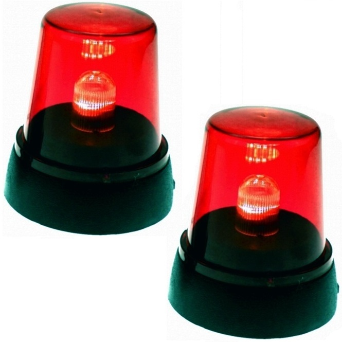 2x LED PARTY ROTLICHT SIGNAL RUNDUMLEUCHTE WARN LEUCHTE LAMPE ...