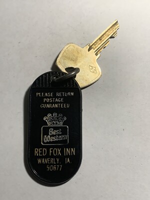Red Fox Inn Hotel Motel BEST WESTERN Room Key Fob & Key Waverly Iowa ...
