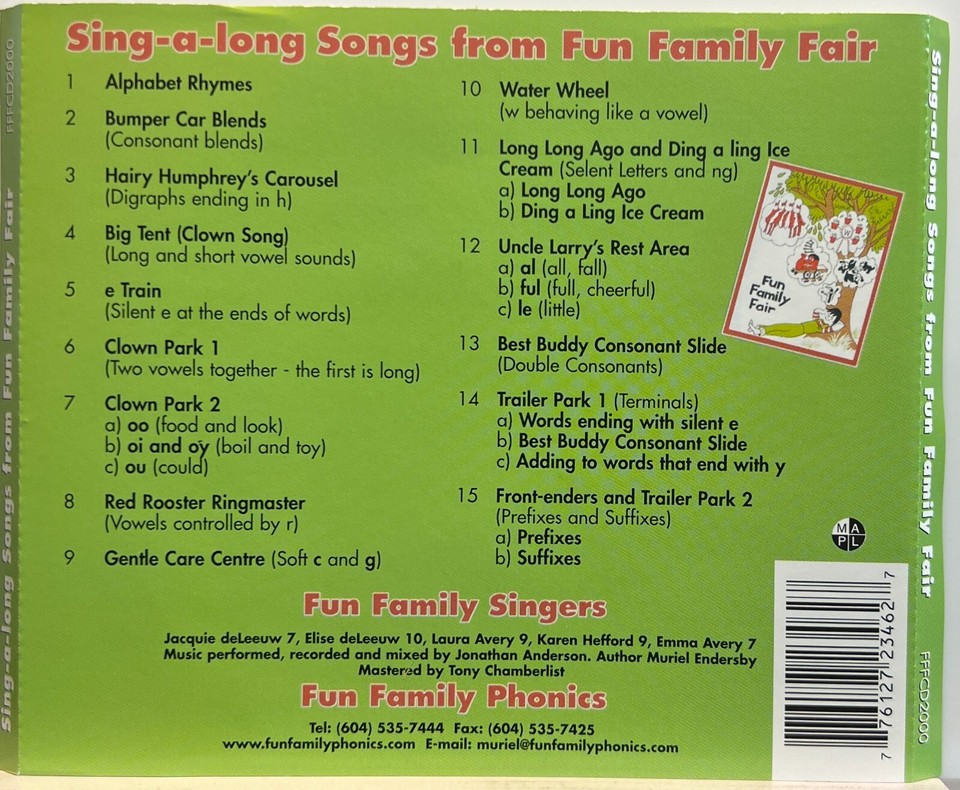 Fun Family Singers : Sing-a-Long Songs from Fun Family Fair (CD) *Rare ...