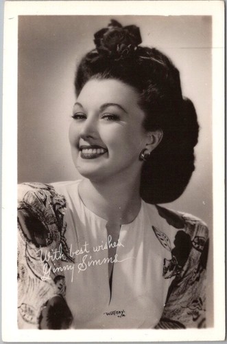 Vintage 1940s GINNY SIMMS Photo RPPC Postcard American Popular Singer ...