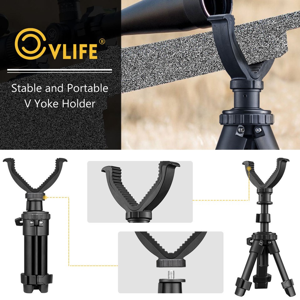 Stable V YOKE Holder Head For Gun Rifle Stick / Camera Monopod / Bipod ...