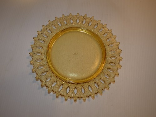 Vintage Kemple Wheaton Amber Glass Plate, Lattice Design | eBay