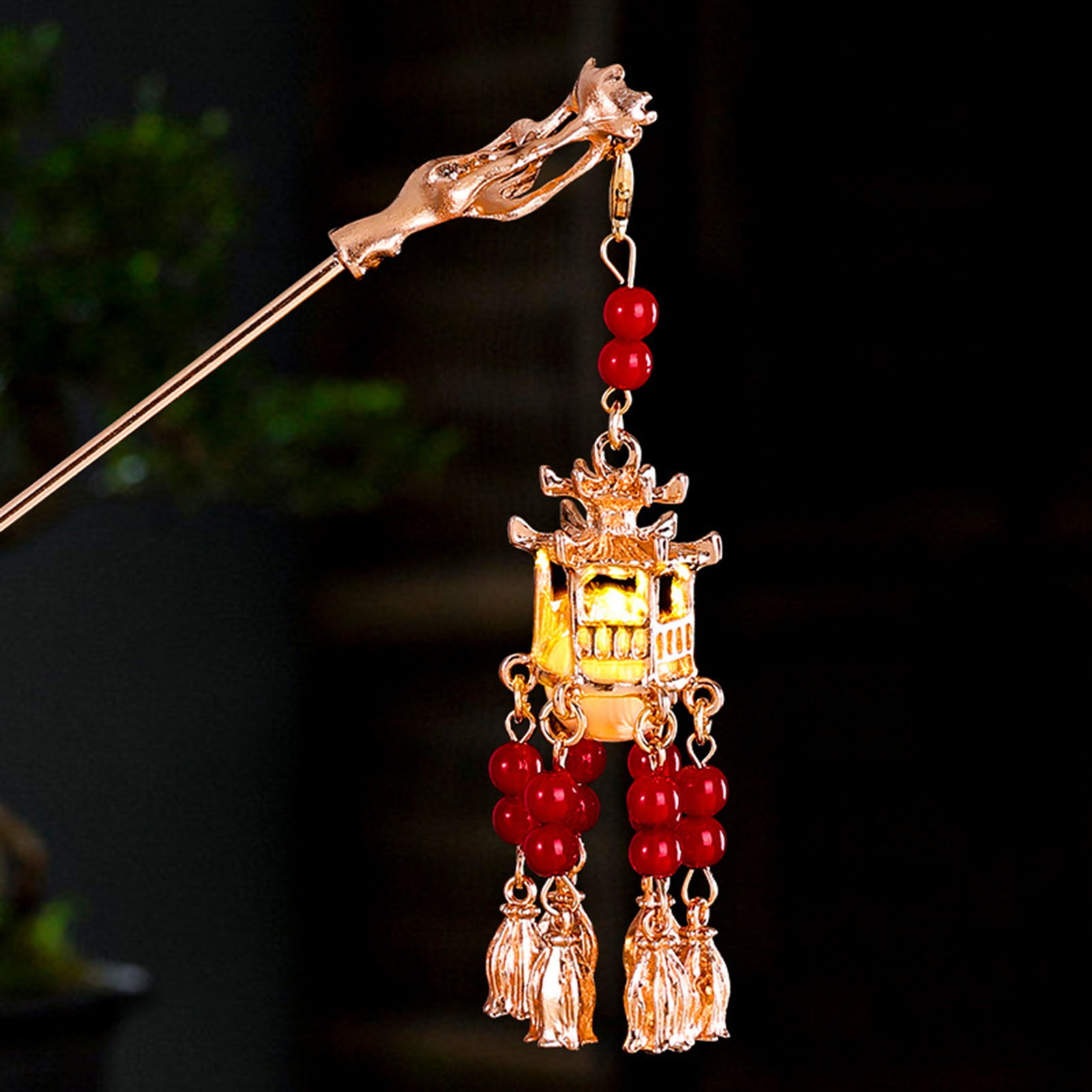 Retro Hair Stick Anti-slip Fork Elegant Vintage Chinese with Lantern ...