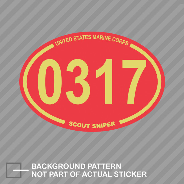United States Marine Corps MOS 0317 Scout Sniper Red Oval Sticker usmc ...