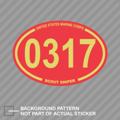 United States Marine Corps MOS 0317 Scout Sniper Red Oval Sticker usmc ...