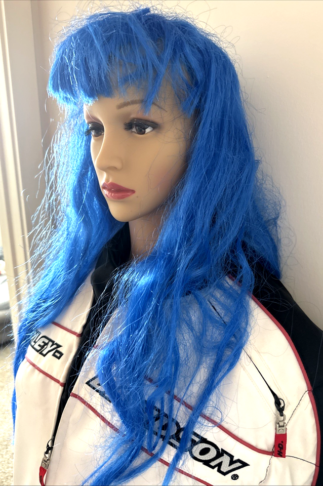Halloween Long Blue Hair Wig 24" Halloween Female Costume By Paper ...
