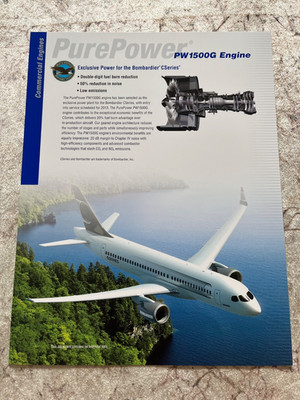 Pratt & Whitney PW1500 jet engine brochure, Bombardier C series, Airbus ...