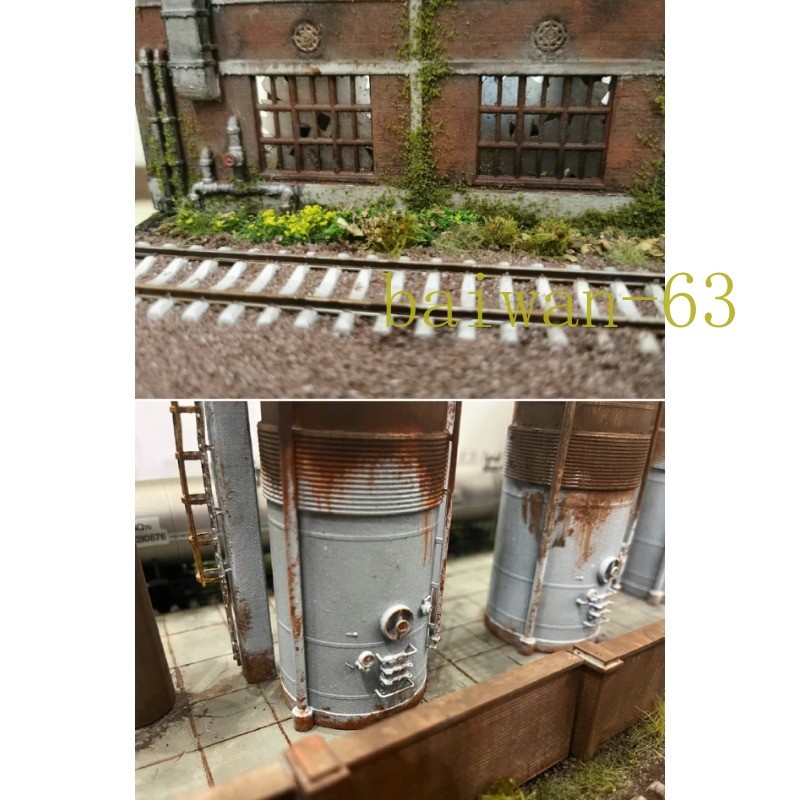 HO Scale Train Model Sand Table Abandoned Chemical Plant Industrial ...