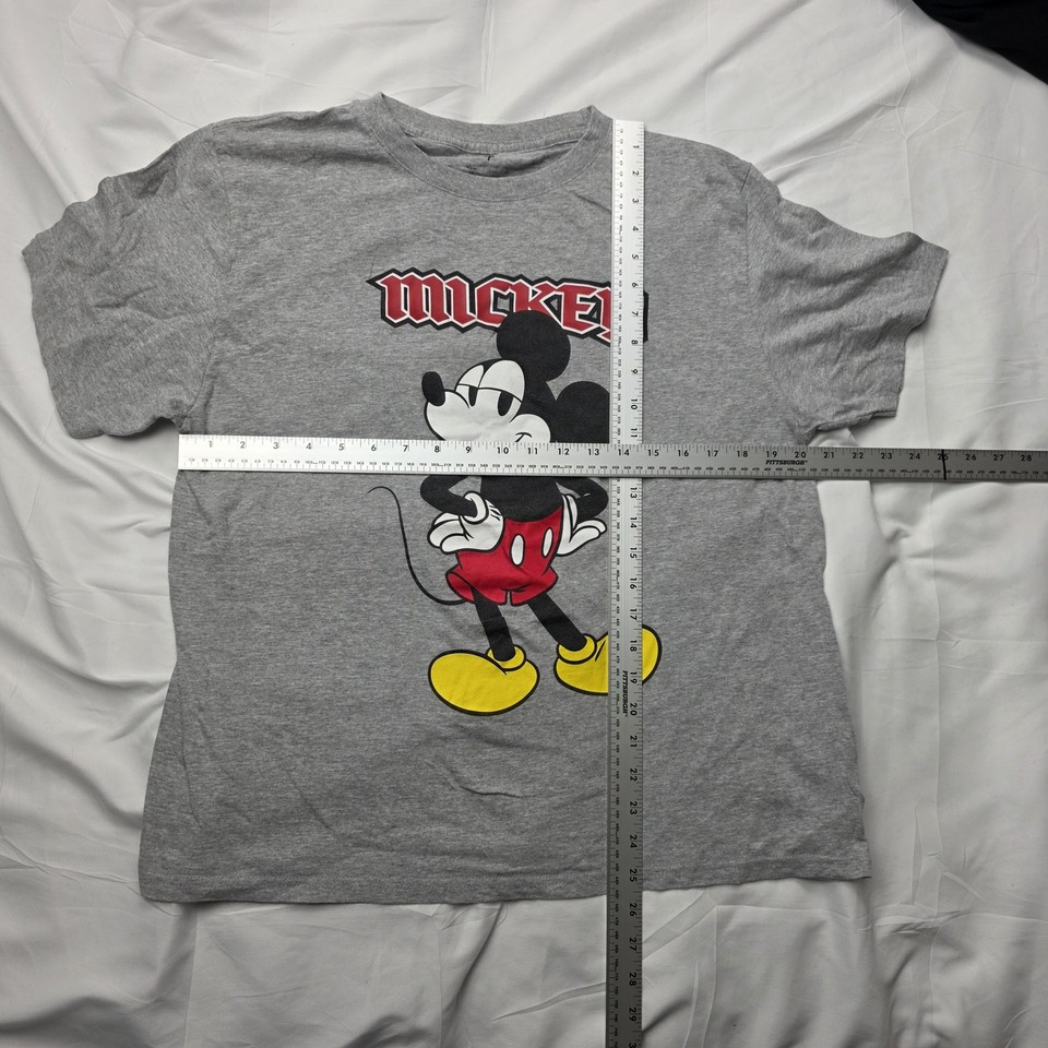 Disney Mickey Mouse Shirt Mens 1X Gray Cartoon Graphic Tee Classic ...