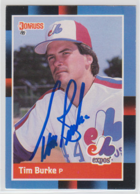Autographed 1988 Donruss Tim Burke - Expos | eBay