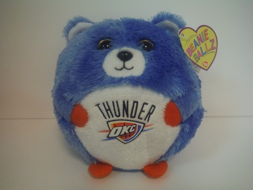 TY BEANIE BALLZ COLLECTION BEANIE BABIES~OKC THUNDER~NBA~5"~2012~FREE S ...