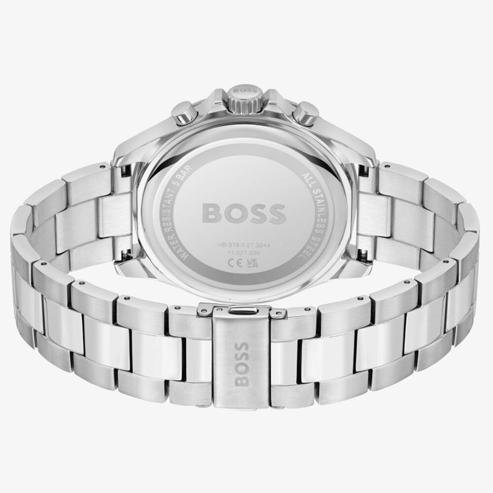 NEW HUGO BOSS HB 1514108 TROPER SILVER BLACK DIAL WATCH - NEXT DAY DEL ...